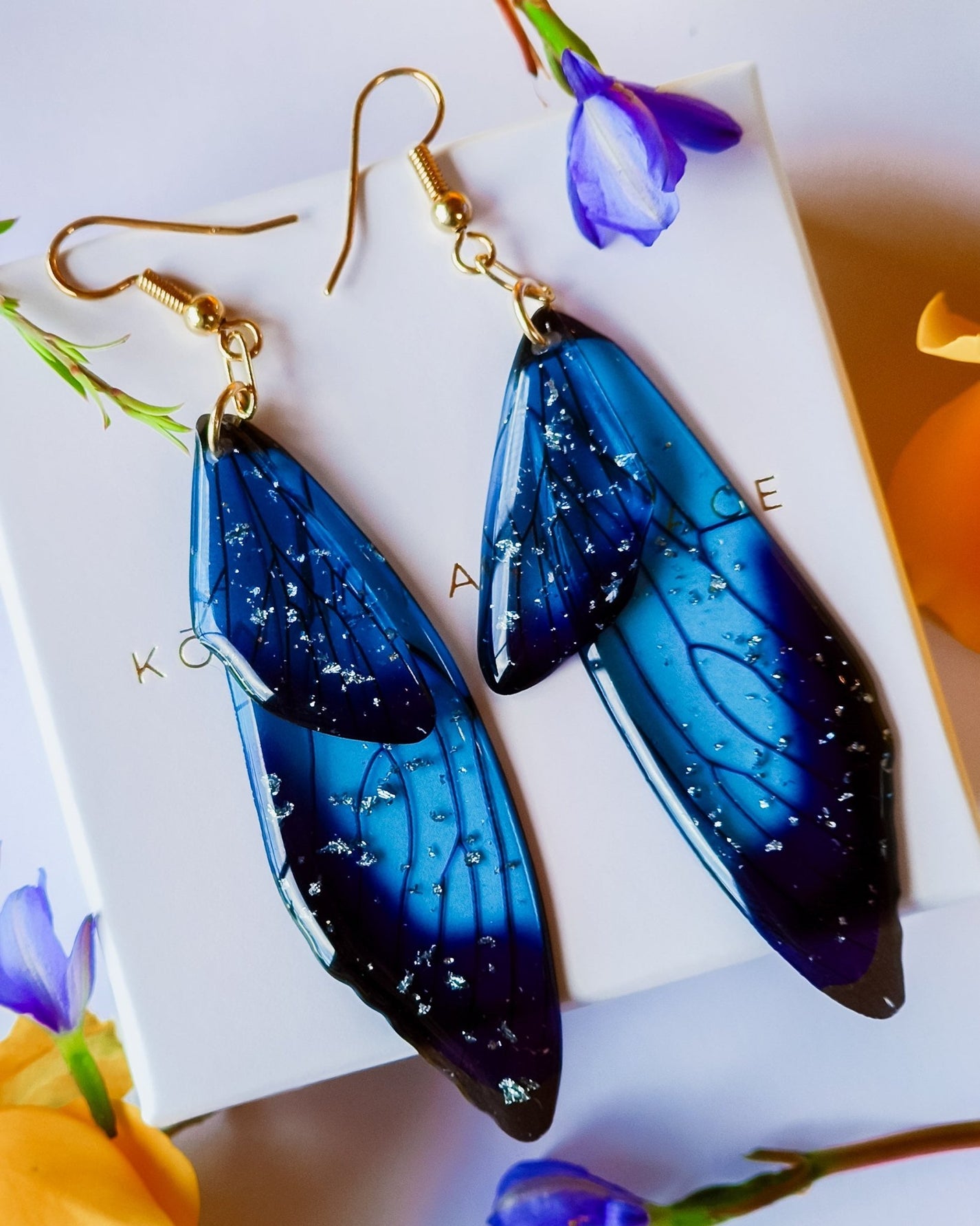 Fairy / Butterfly Wing Earrings – Kowhai and Sage