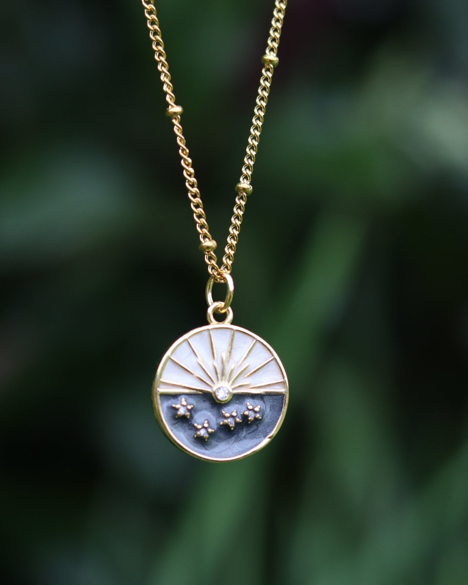 Rising Light Necklace – Kowhai and Sage